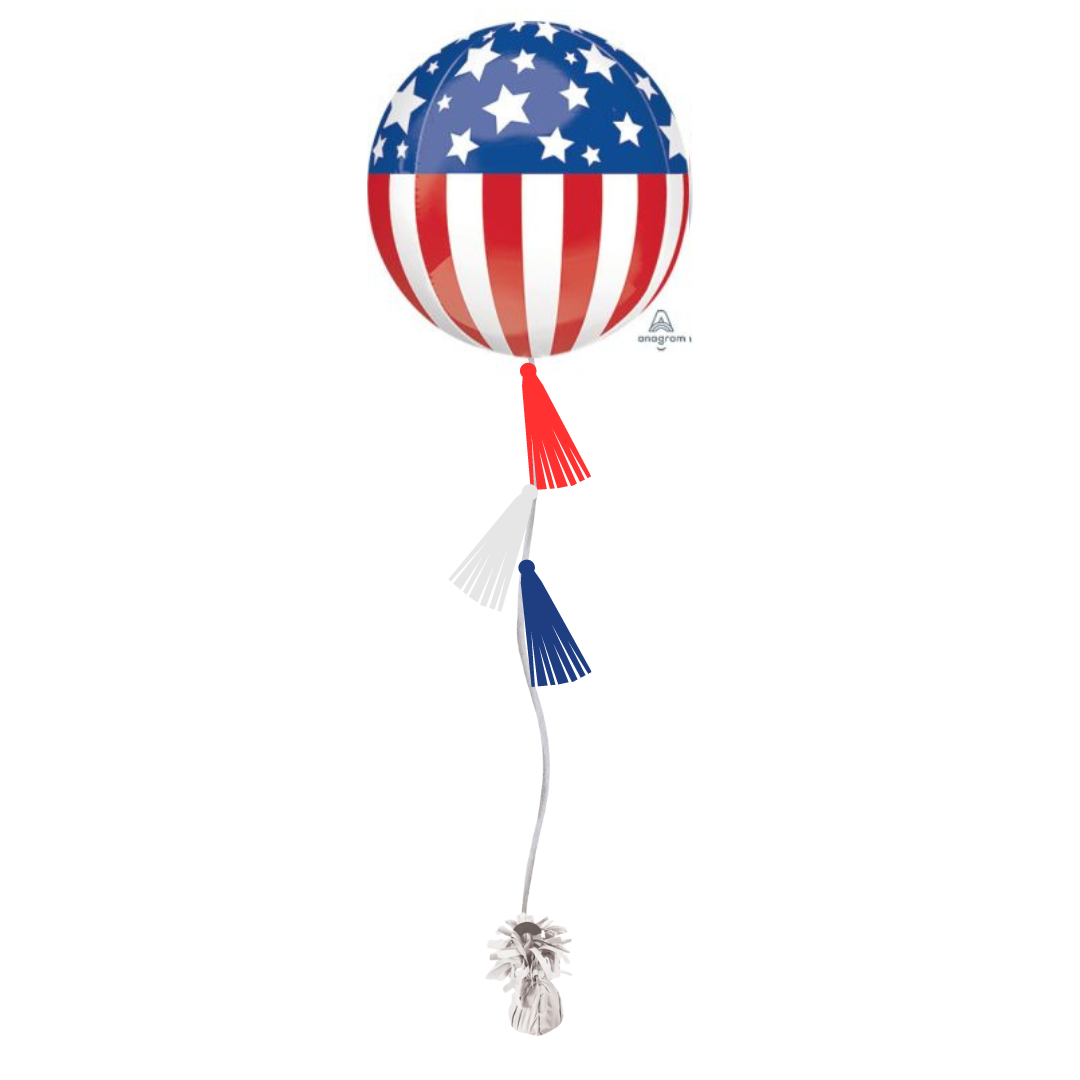 American Flag Tasseled Orb