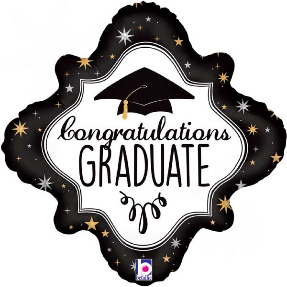Scalloped Congratulations Graduate Stars Foil Balloon