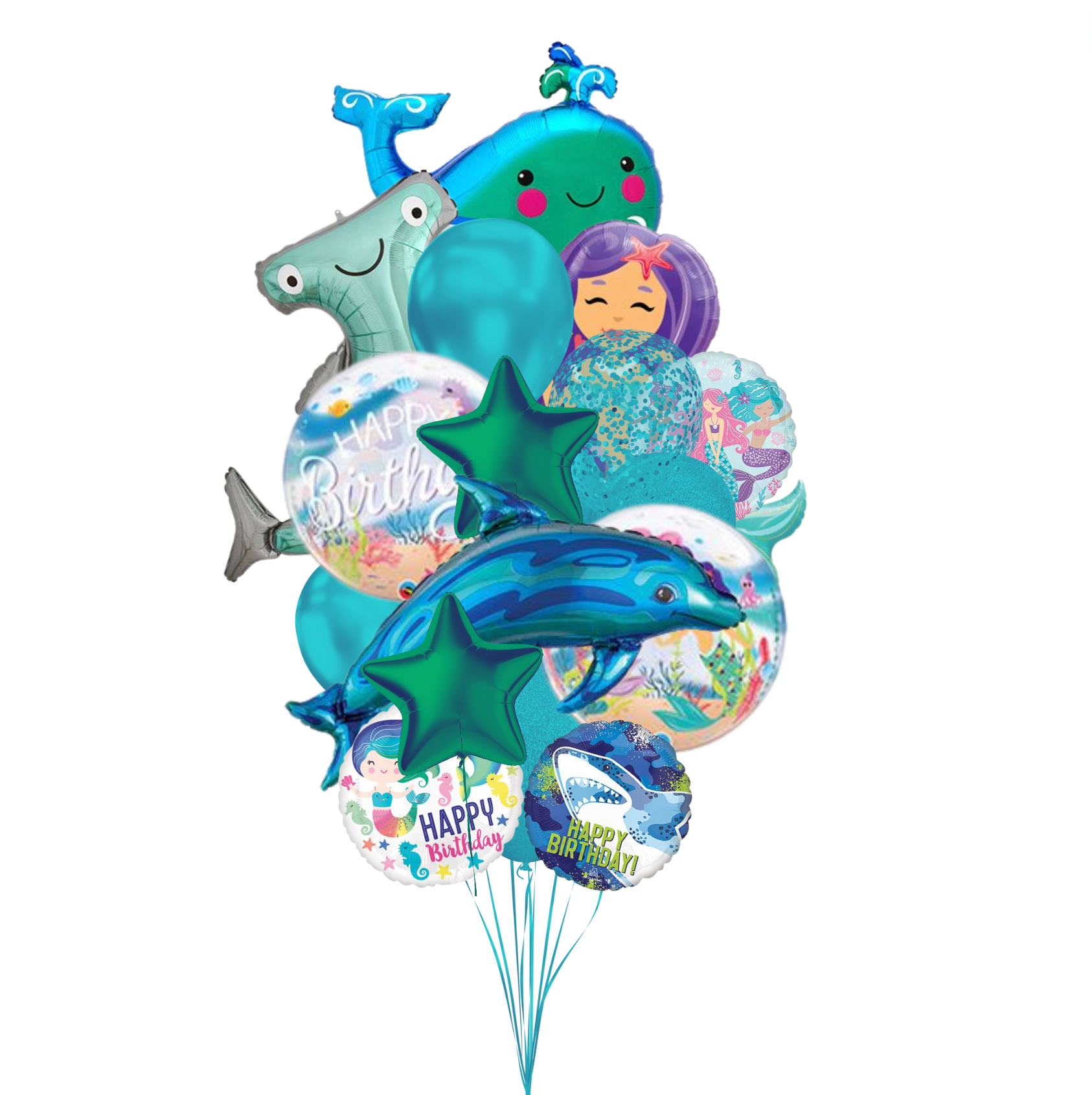 Ocean Birthday Balloon Bouquet – Charleston Balloon