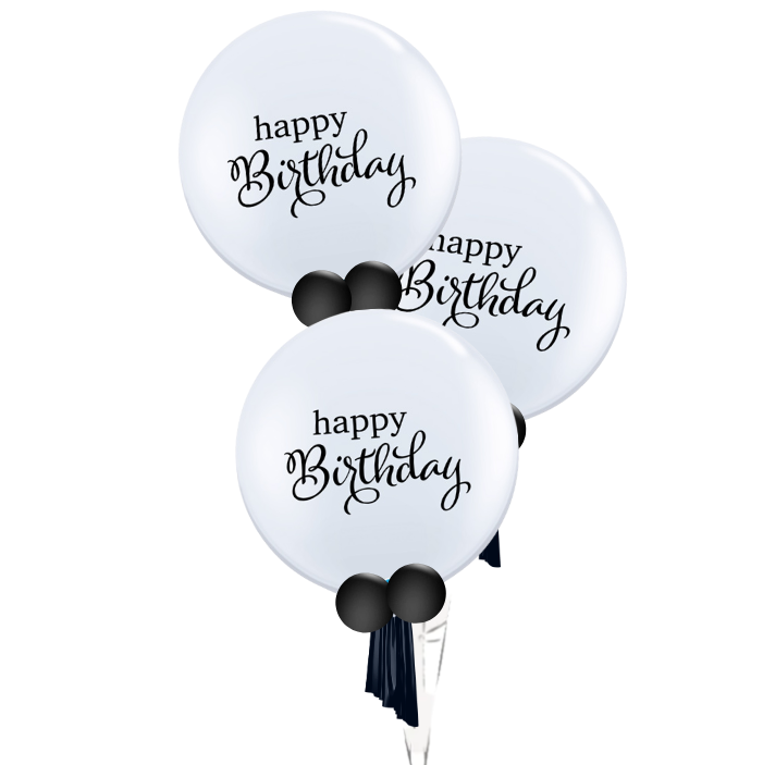 Simply Happy Birthday Luxury Trio Floor Bouquet – Charleston Balloon